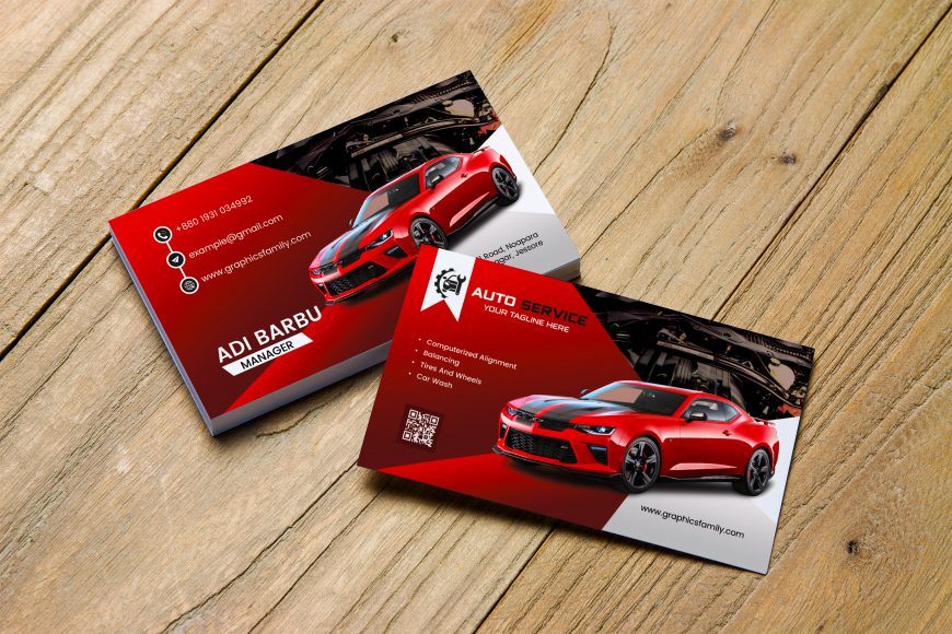 Free Auto Service Business Card Design Template – GraphicsFamily