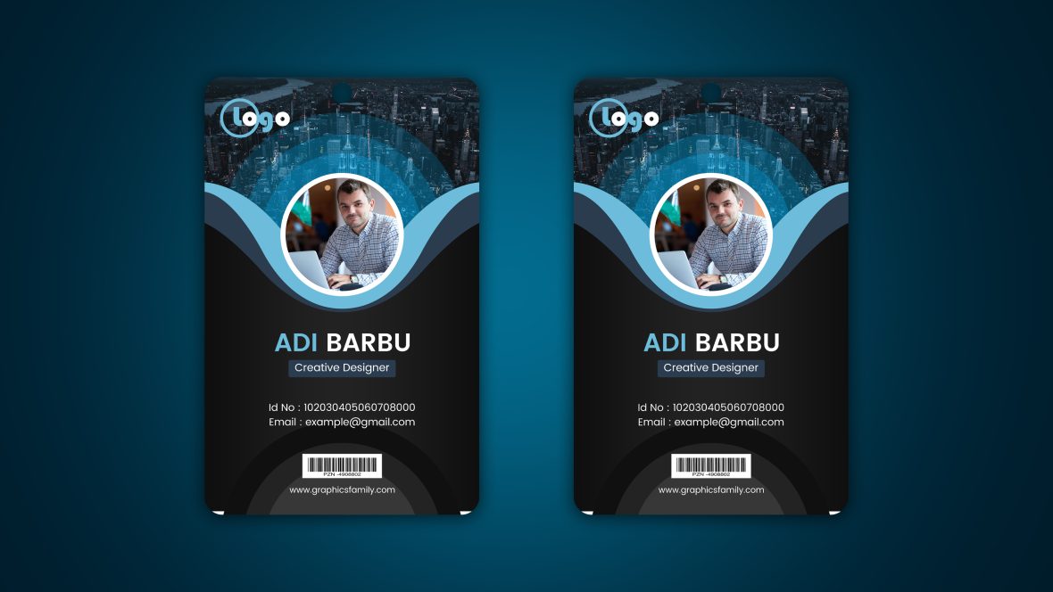 Black and Blue Id Card Design – GraphicsFamily