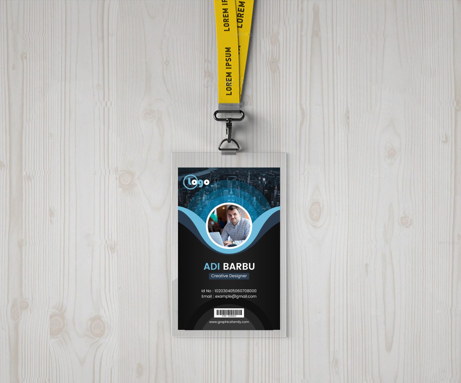 Black and Blue Id Card Design – GraphicsFamily