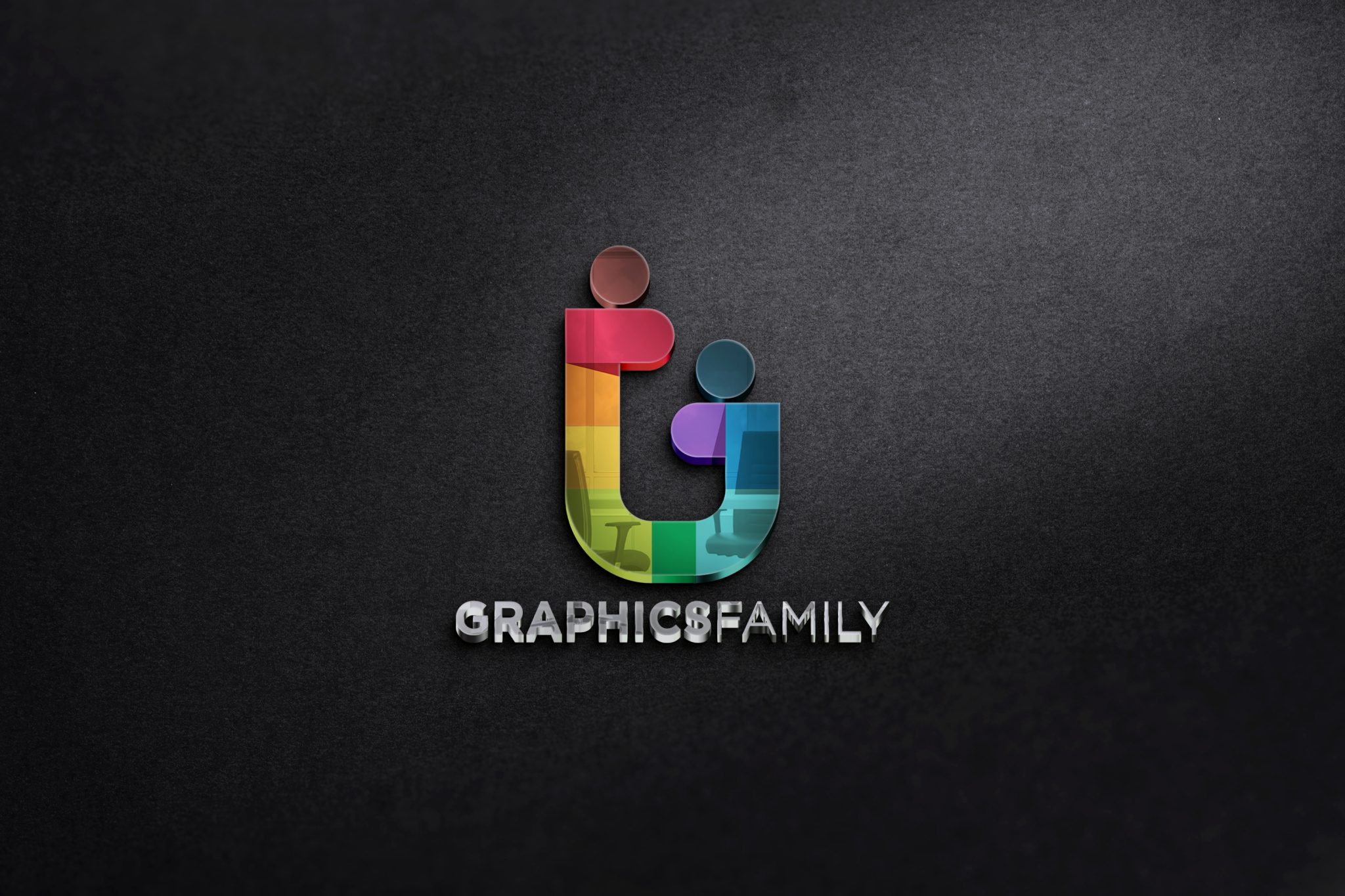 3D Colorful Reflective Glass Logo Mockup – GraphicsFamily