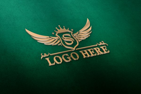 3D Golden Logo Mockup – GraphicsFamily