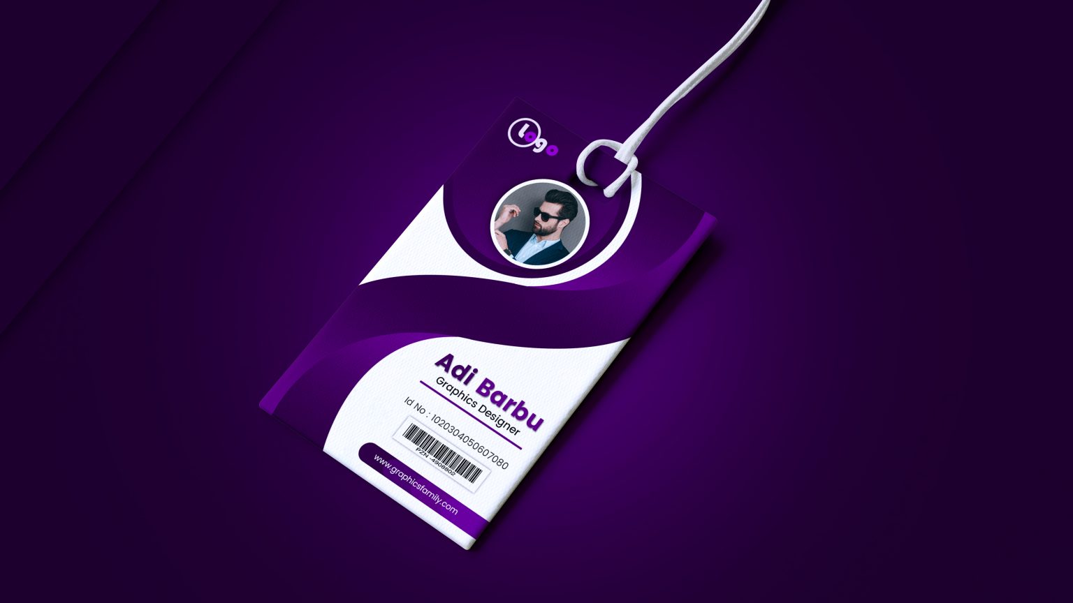 Professional Purple Id Card Design – GraphicsFamily