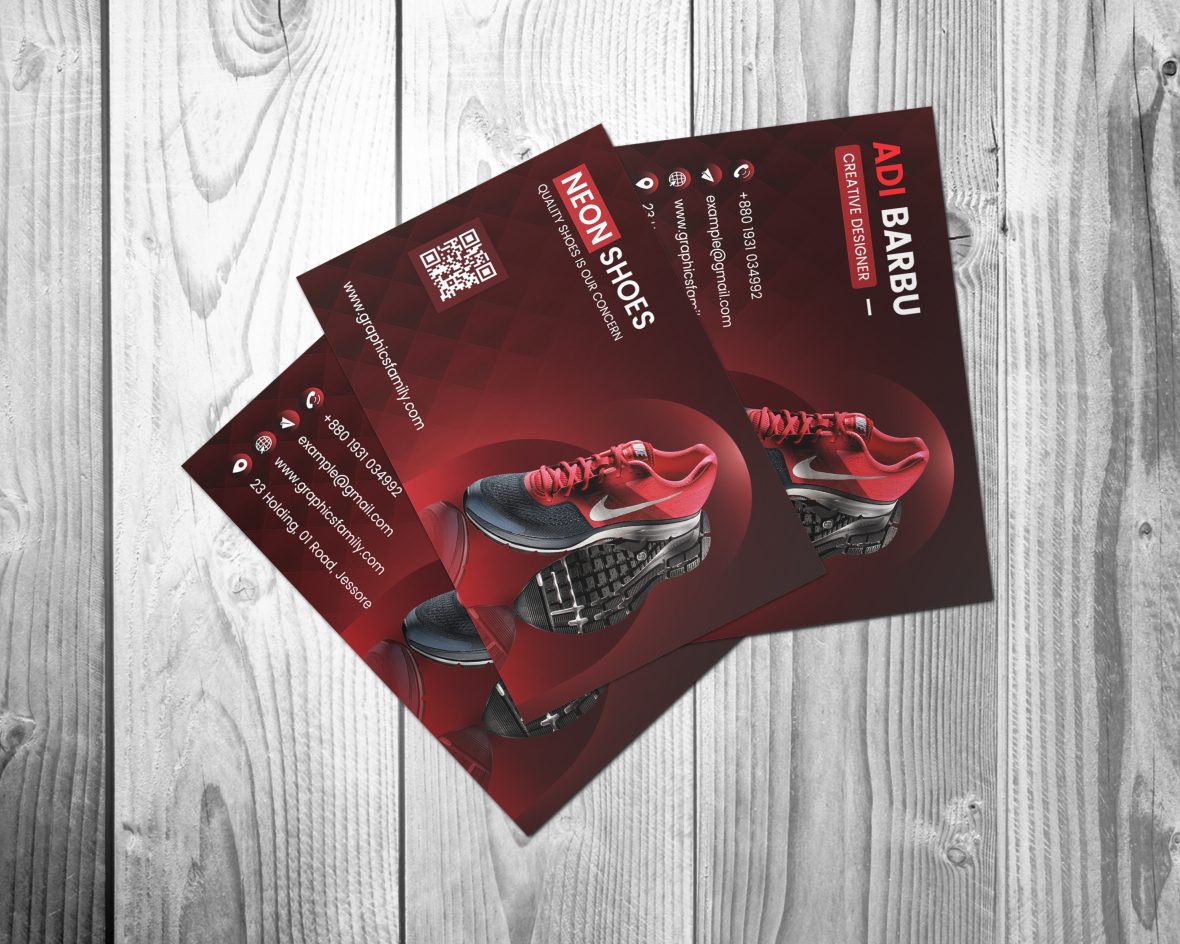 Free Red E-commerce Business Card Template – GraphicsFamily