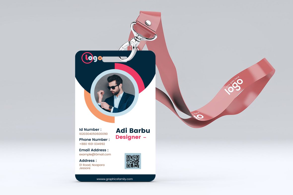 Modern White Employee Id Card Design – GraphicsFamily