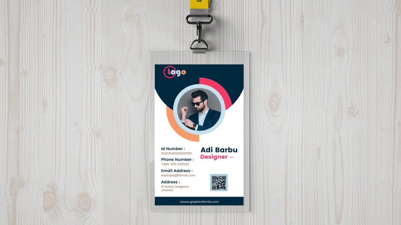 Modern White Employee Id Card Design – GraphicsFamily