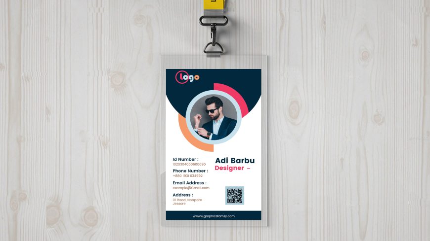 Modern White Employee Id Card Design – GraphicsFamily