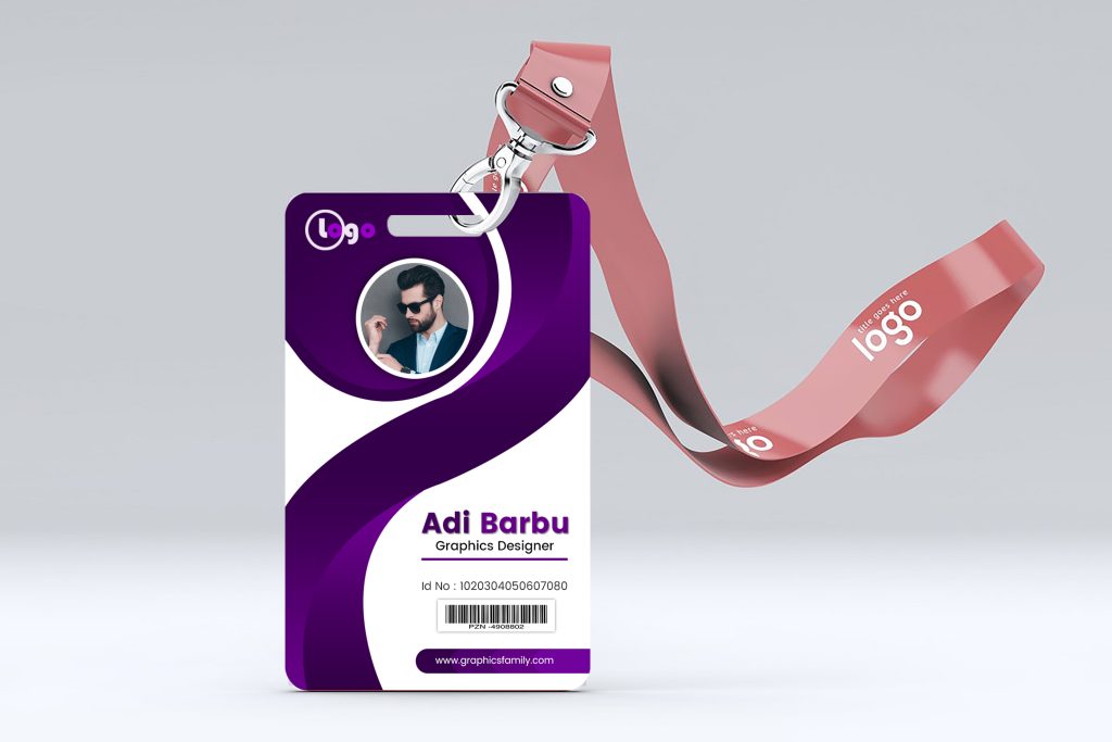 Professional Purple Id Card Design – GraphicsFamily