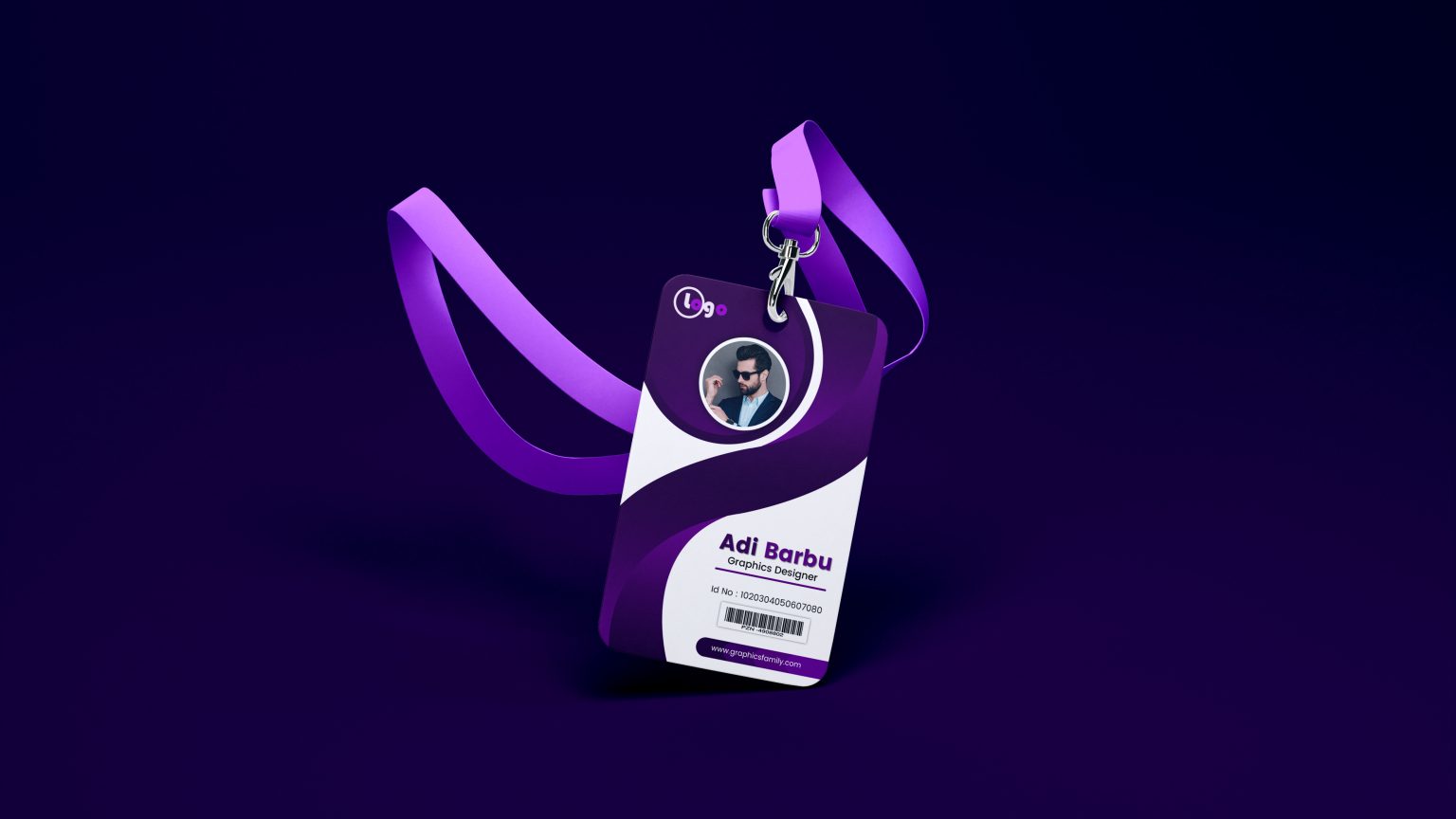 Professional Purple Id Card Design – GraphicsFamily