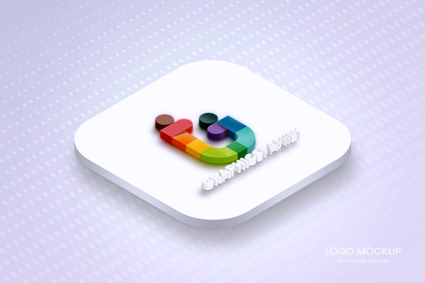 3D App Logo Mockup Design – GraphicsFamily