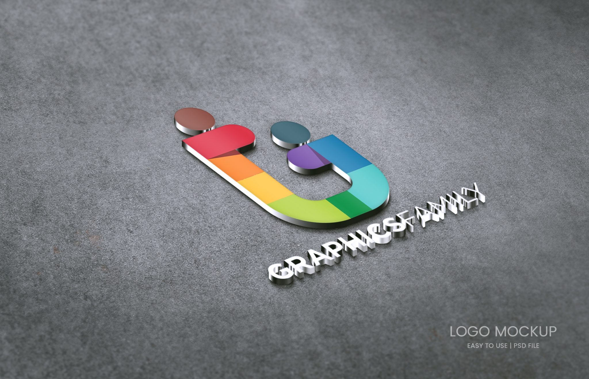 3D Metal Logo Mockup Design – GraphicsFamily