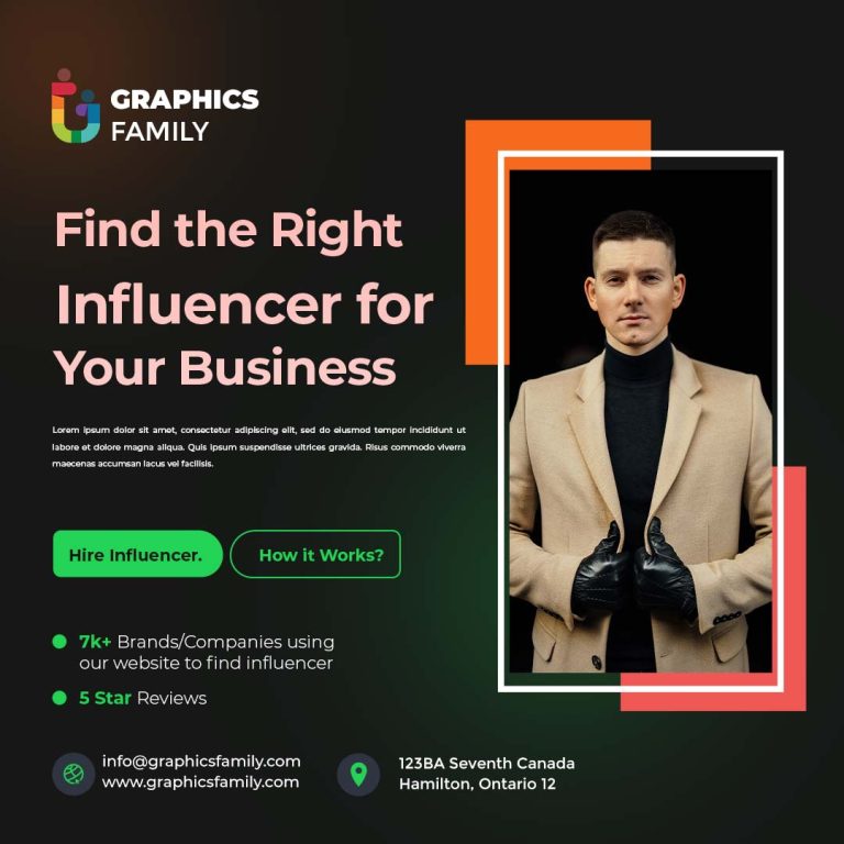 Influencer Design Template for Social Media – GraphicsFamily