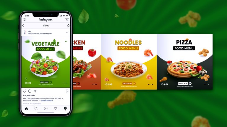Food Menu Instagram Carousel Design – GraphicsFamily
