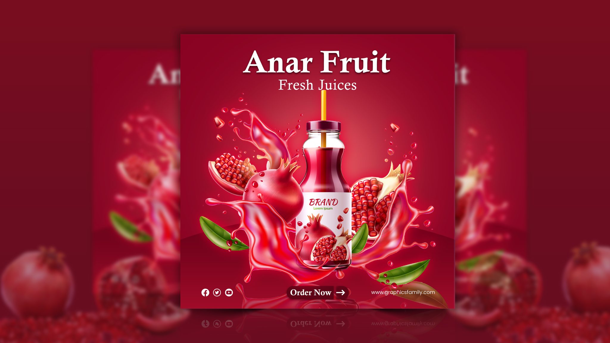 Fruit Juice Instagram Post and Web Banner – GraphicsFamily