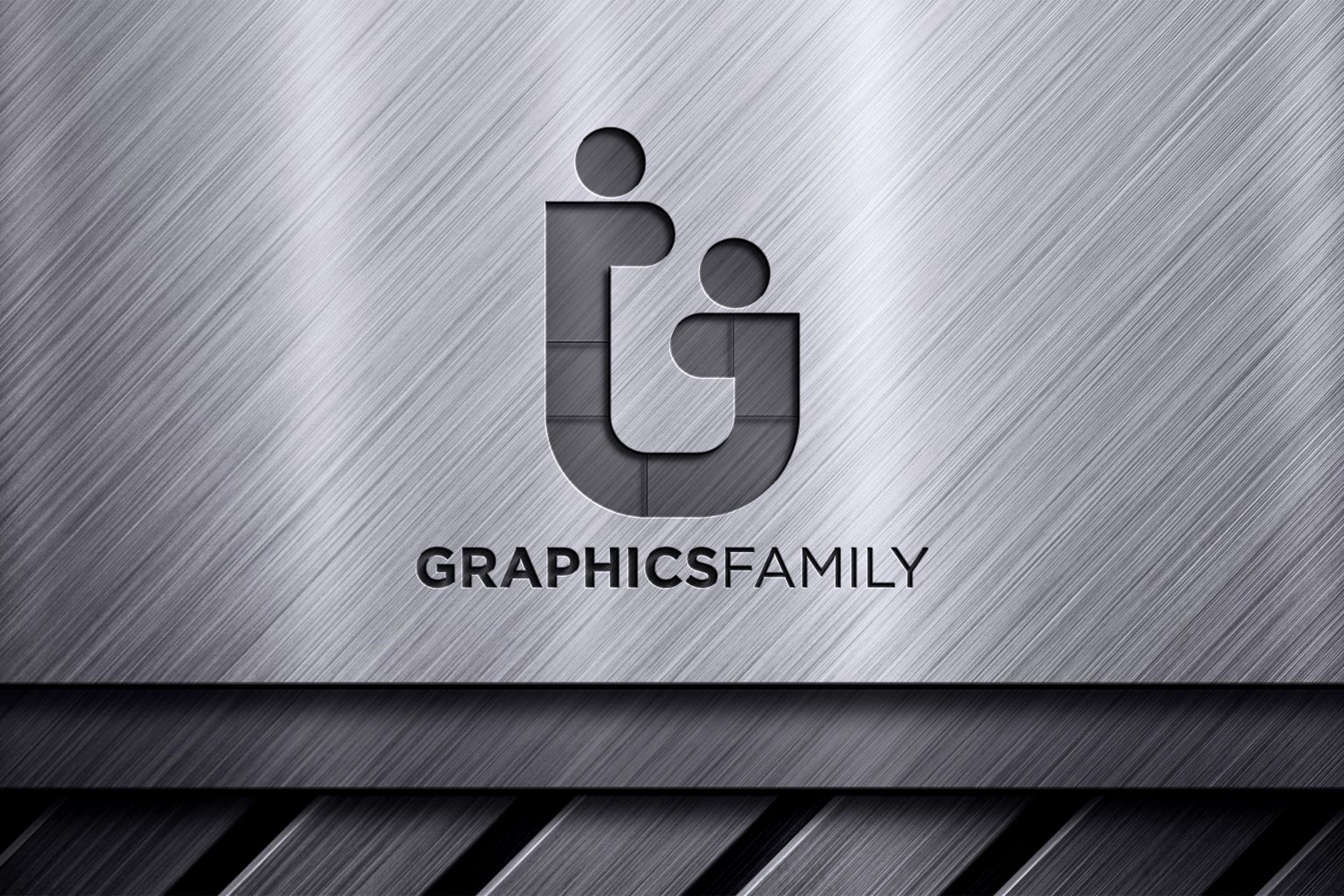 Realistic Laser Cut on Metallic Silver Background Logo Mockup ...