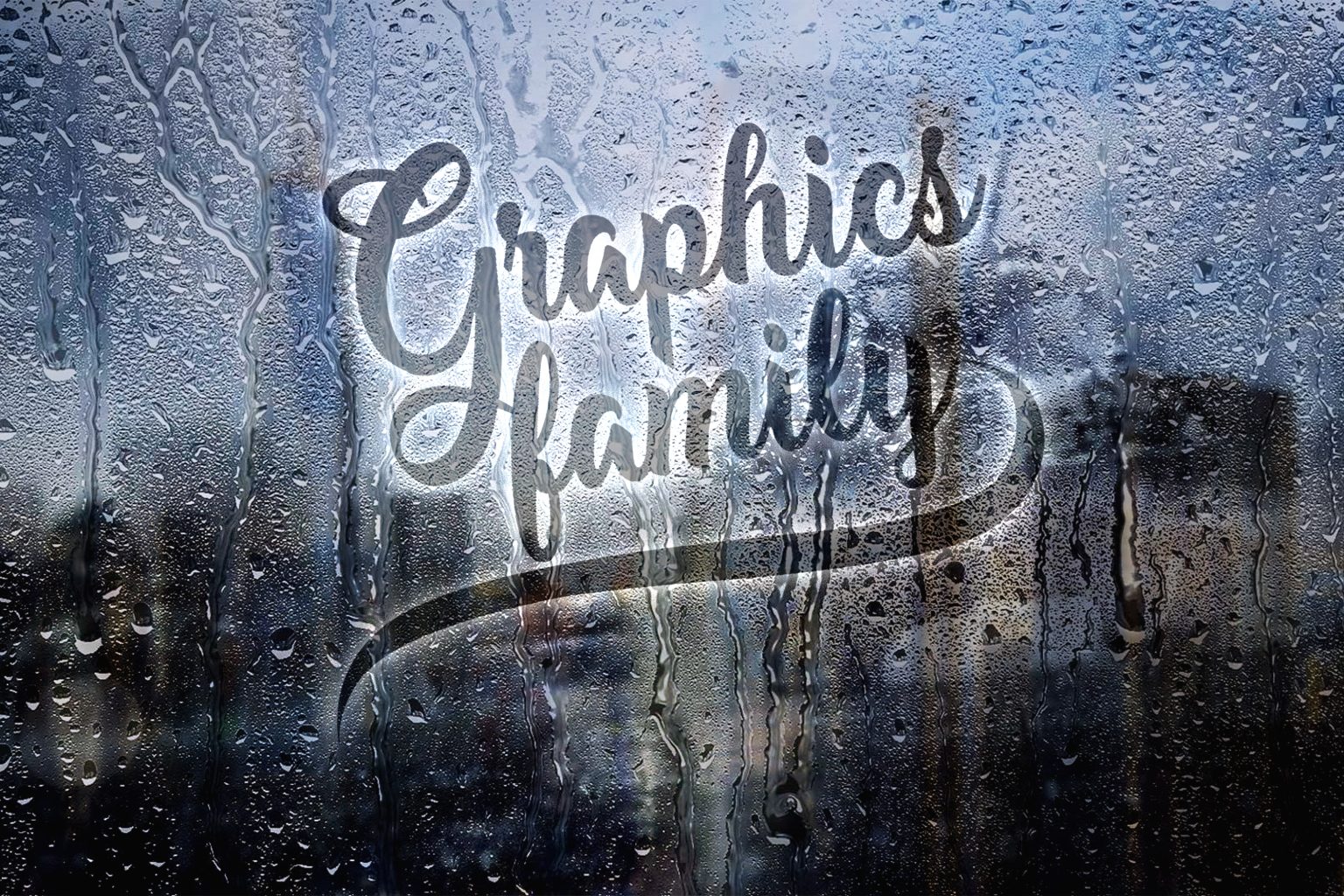 Signature Logo Mockup On Water Drop Glass Wall – GraphicsFamily