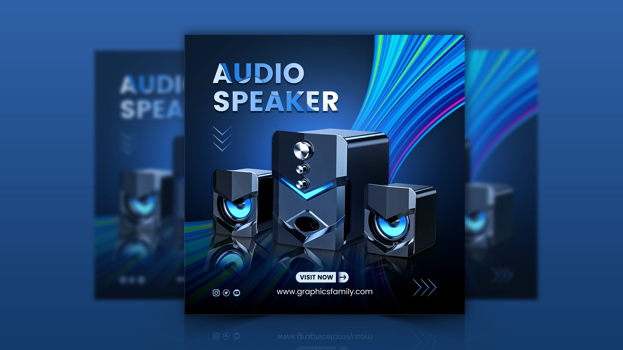 Speakers Social Media Post Design – GraphicsFamily