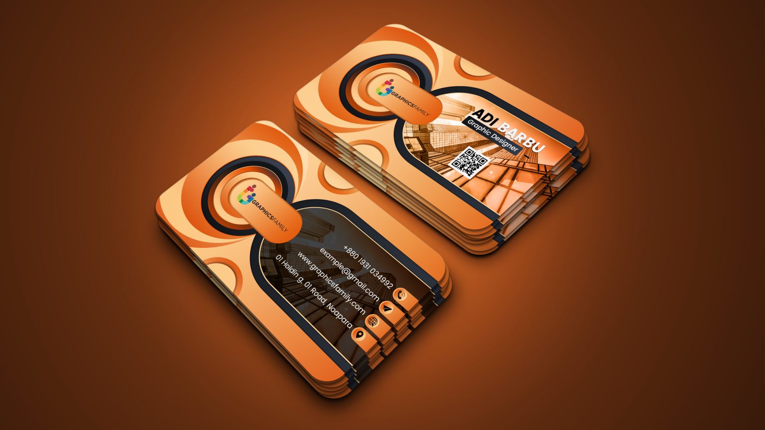 Creative Business Card Design with Circles – GraphicsFamily