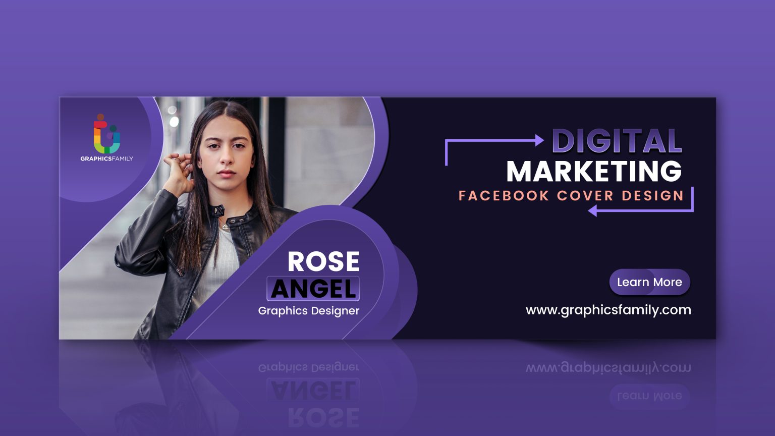 Digital Marketing Purple Facebook Cover Design – GraphicsFamily