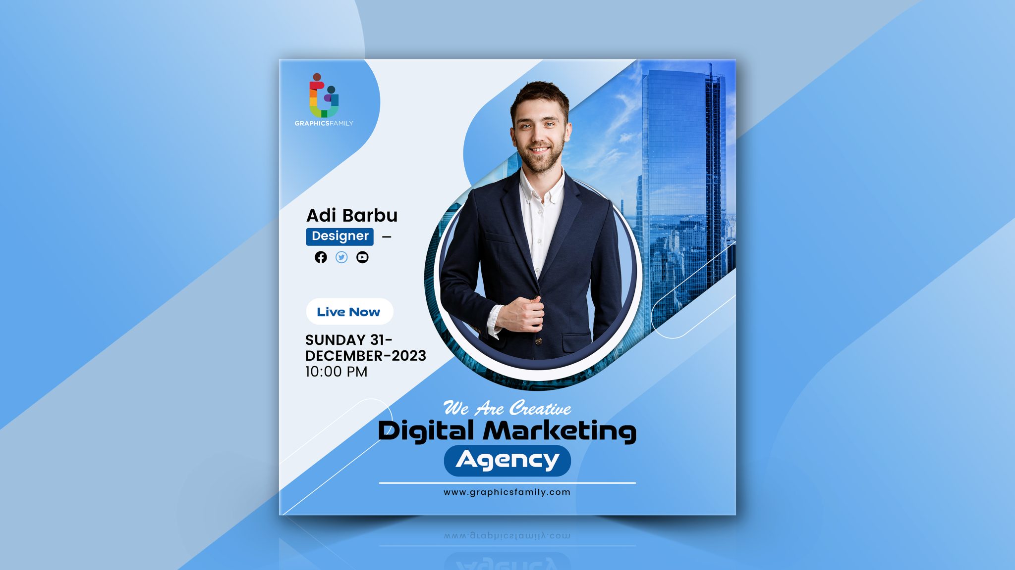 Digital marketing live webinar and corporate social media post template ...