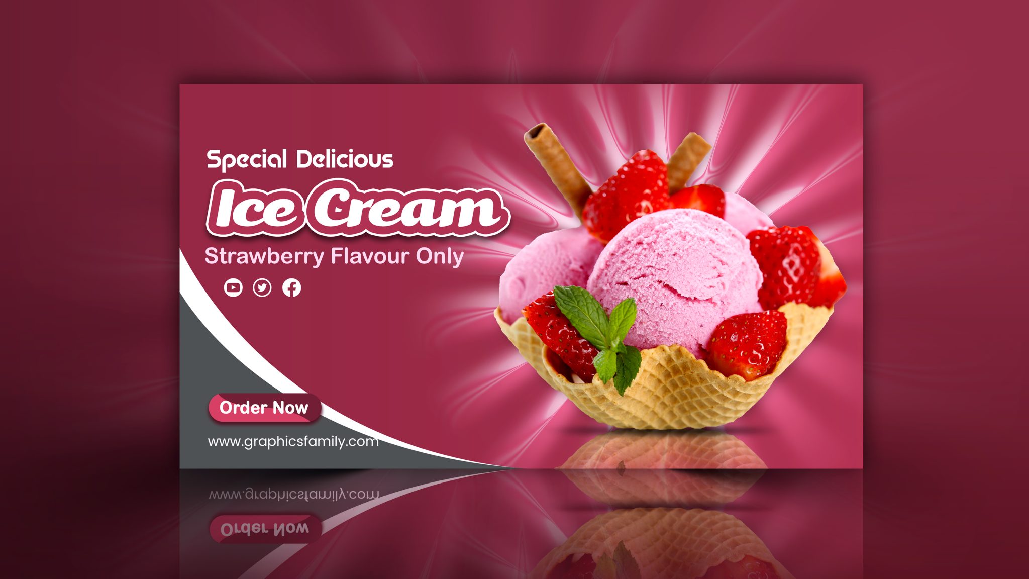 Ice Cream Website Product Banner Design – GraphicsFamily