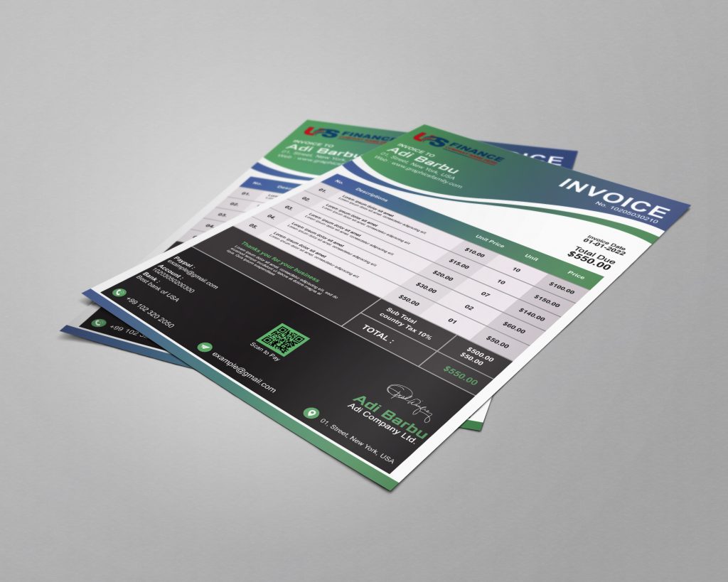 Modern Invoice Template – GraphicsFamily