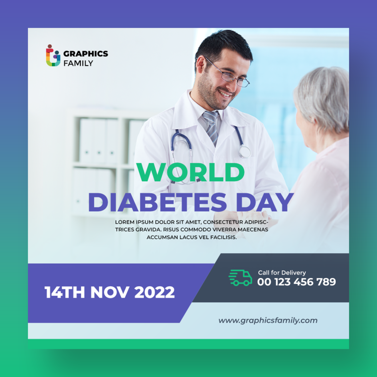 World Diabetes Day Banner Design for Social Media Post – GraphicsFamily