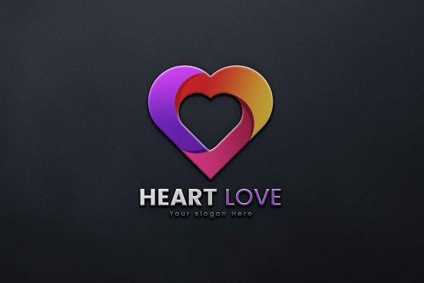 Colorful Heart Love Logo Design – GraphicsFamily