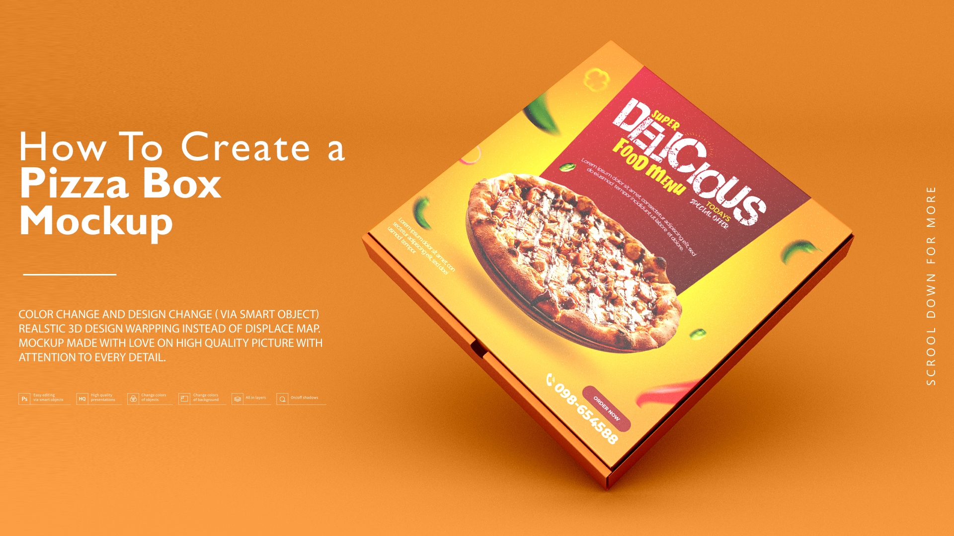 Pizza Box PSD Mockup GraphicsFamily