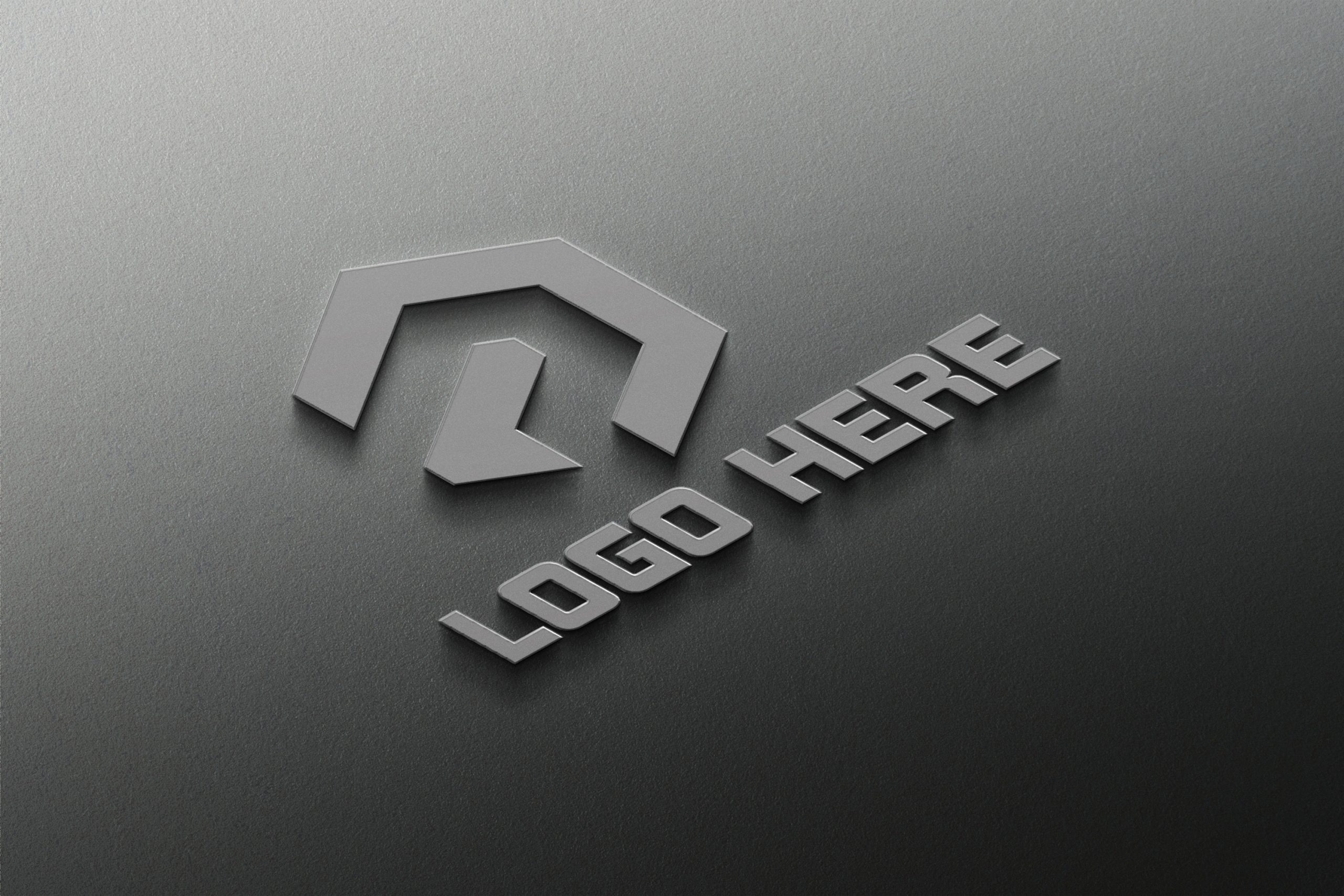 Texture Metal Logo Modern Cloud Logo With Brushed Metal Texture