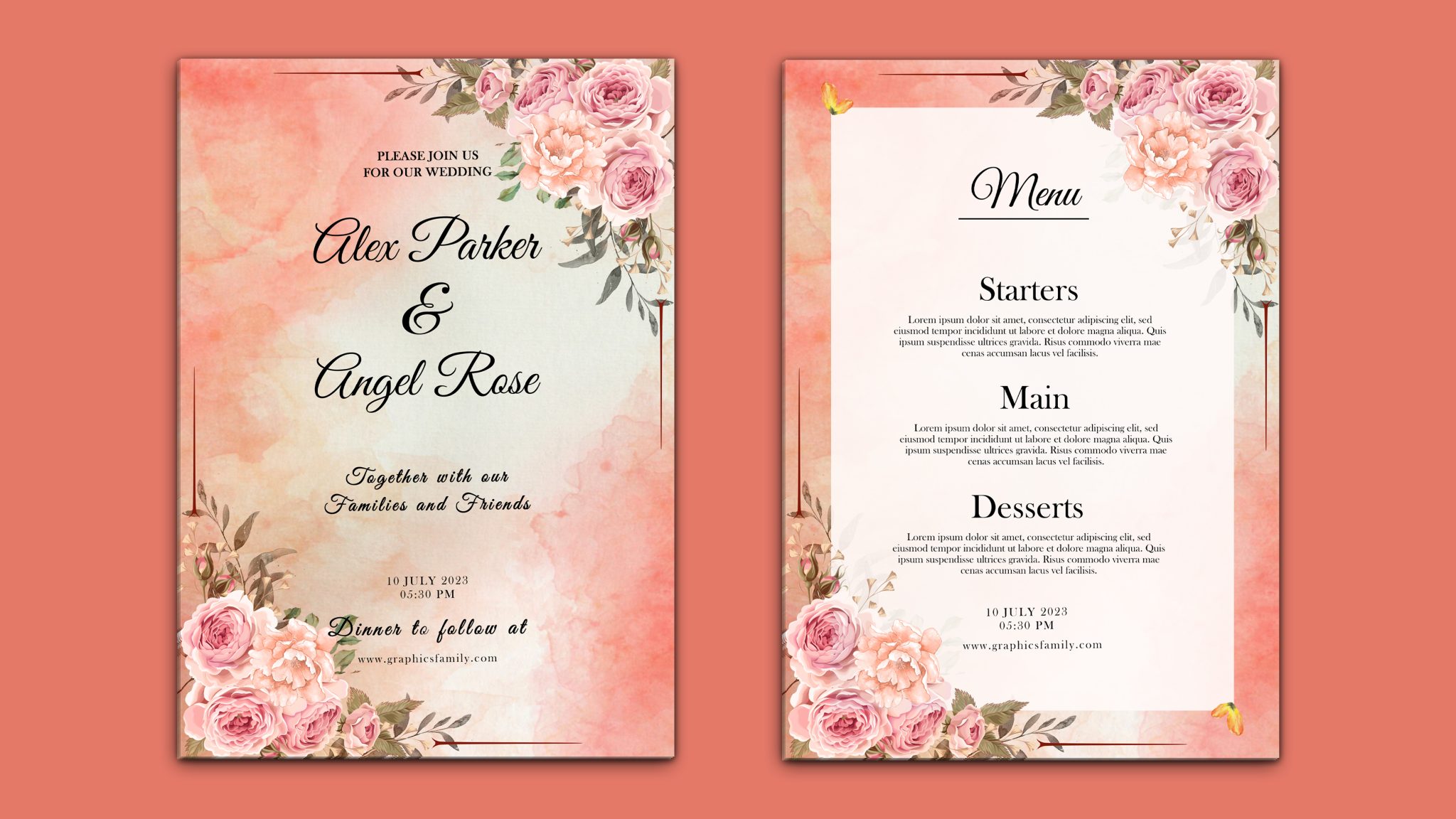 27+ Free Wedding Invitation Templates Download – GraphicsFamily