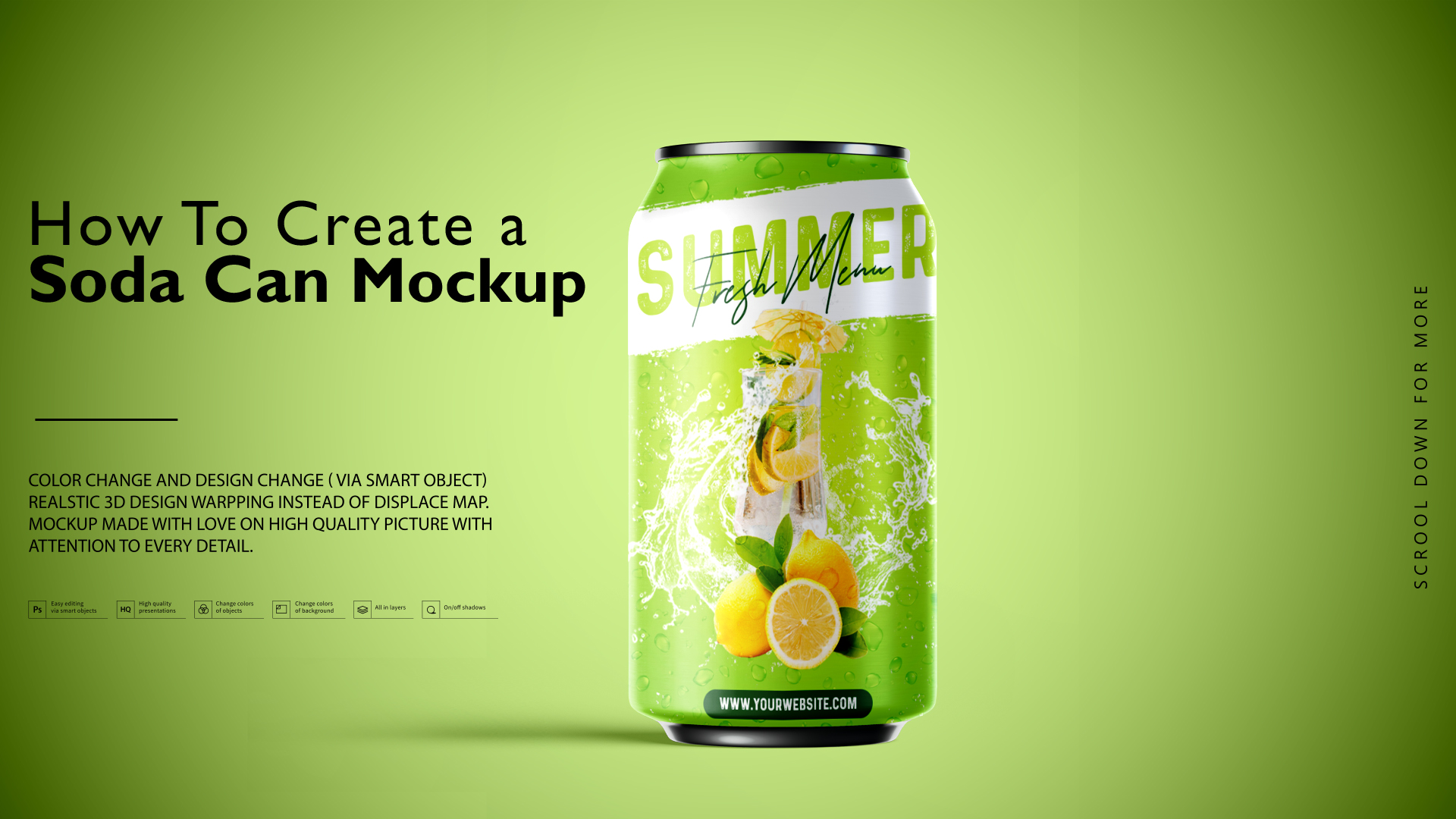Soda Can PSD Mockup – GraphicsFamily