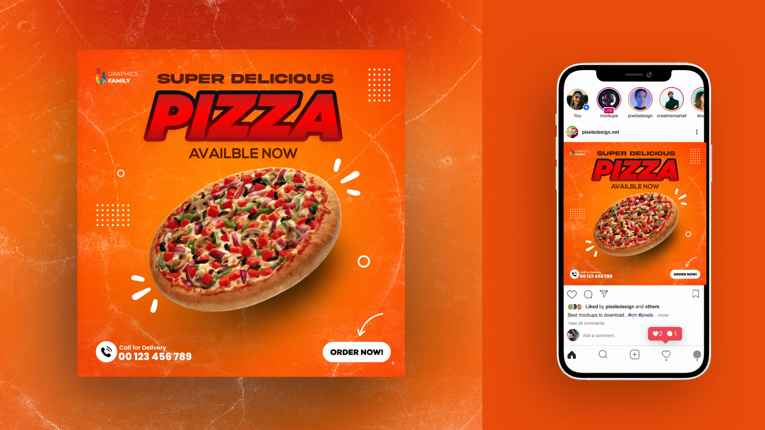 Takeaway Restaurant Social Media Post Banner Template – GraphicsFamily