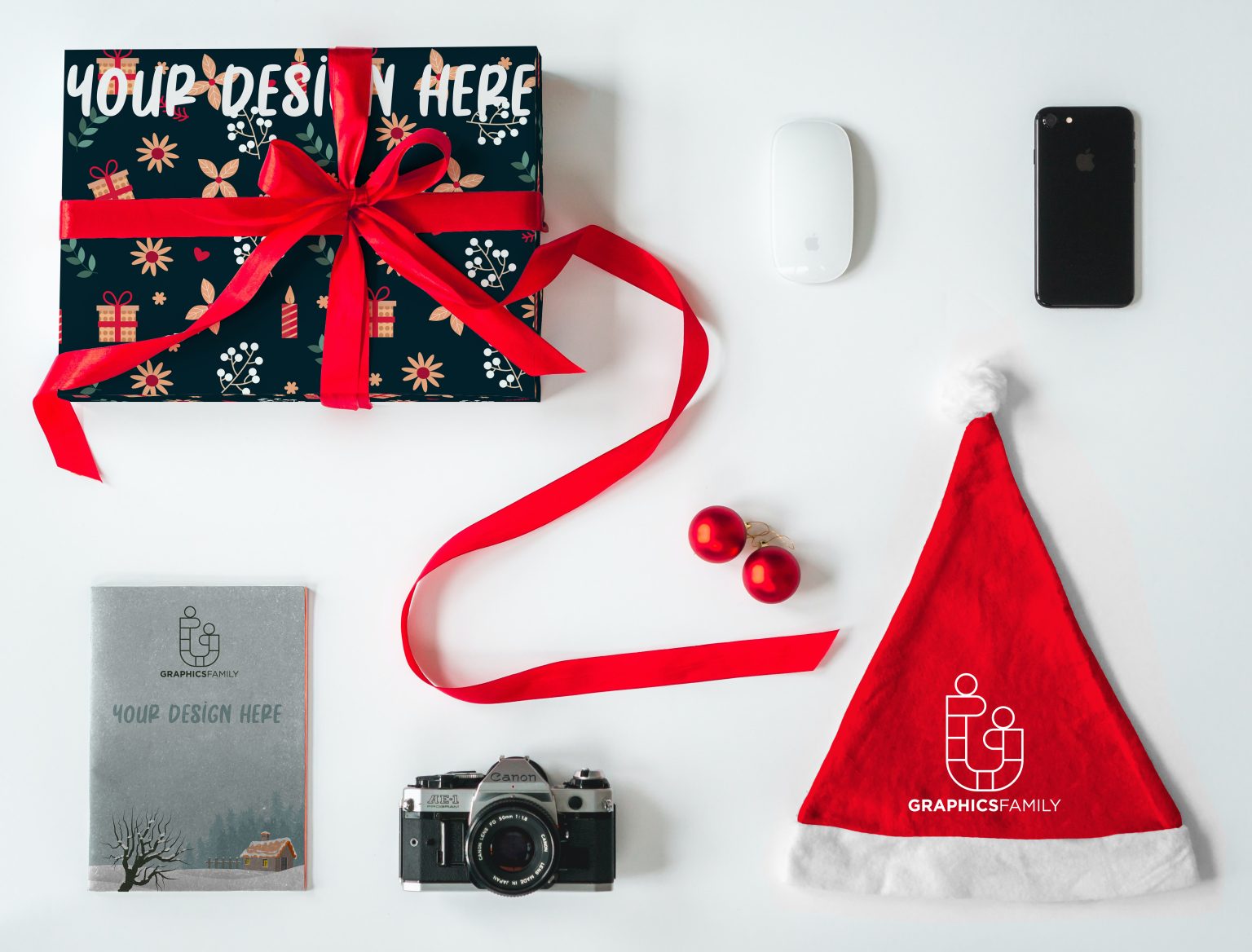 Christmas Gift Mockup – GraphicsFamily