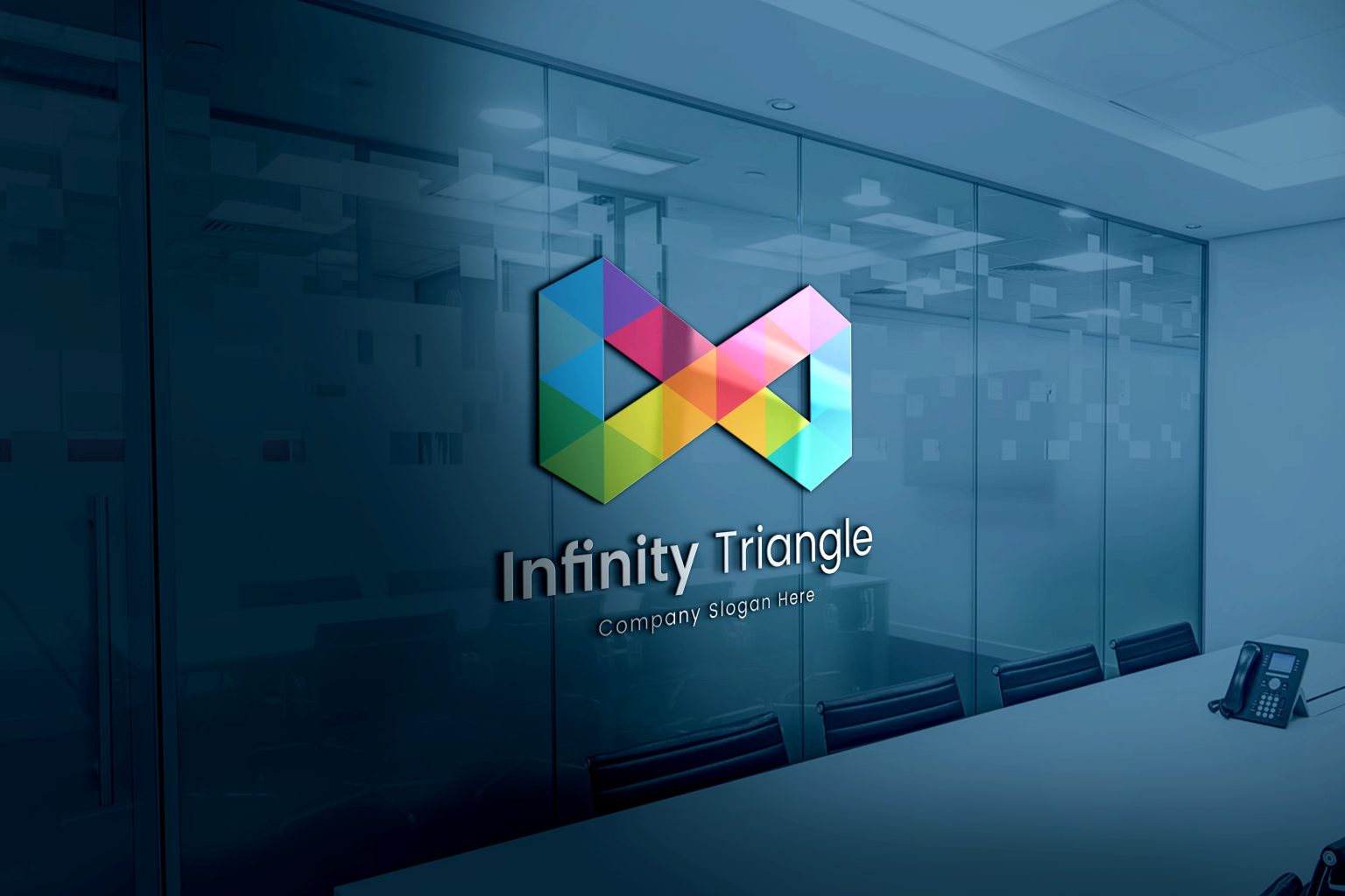 Infinity triangle colorful logo template – GraphicsFamily