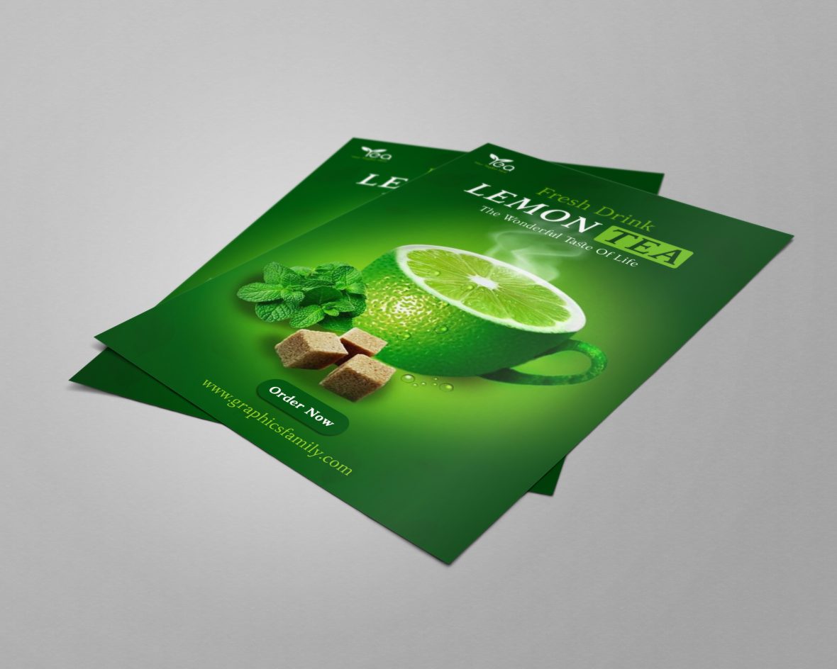 Professional Advertising Poster Design for Tea Product – GraphicsFamily