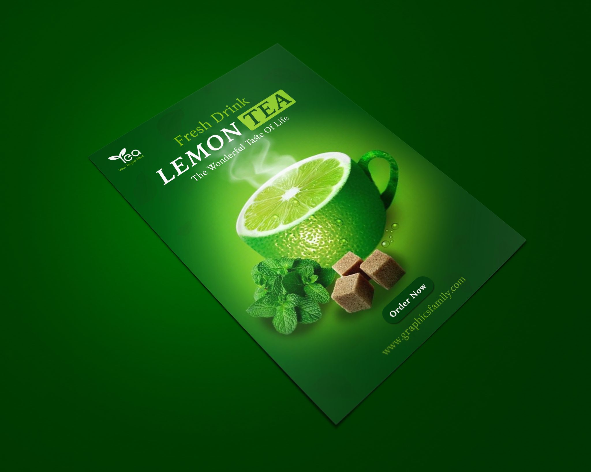 Professional Advertising Poster Design for Tea Product – GraphicsFamily