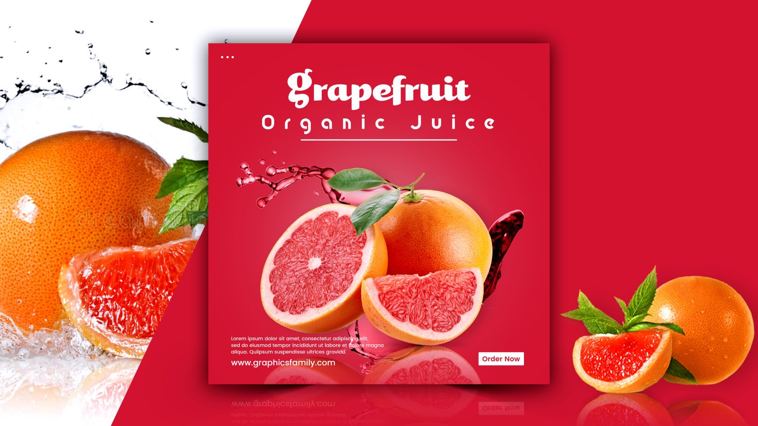 Grapefruit Instagram Post Design – GraphicsFamily