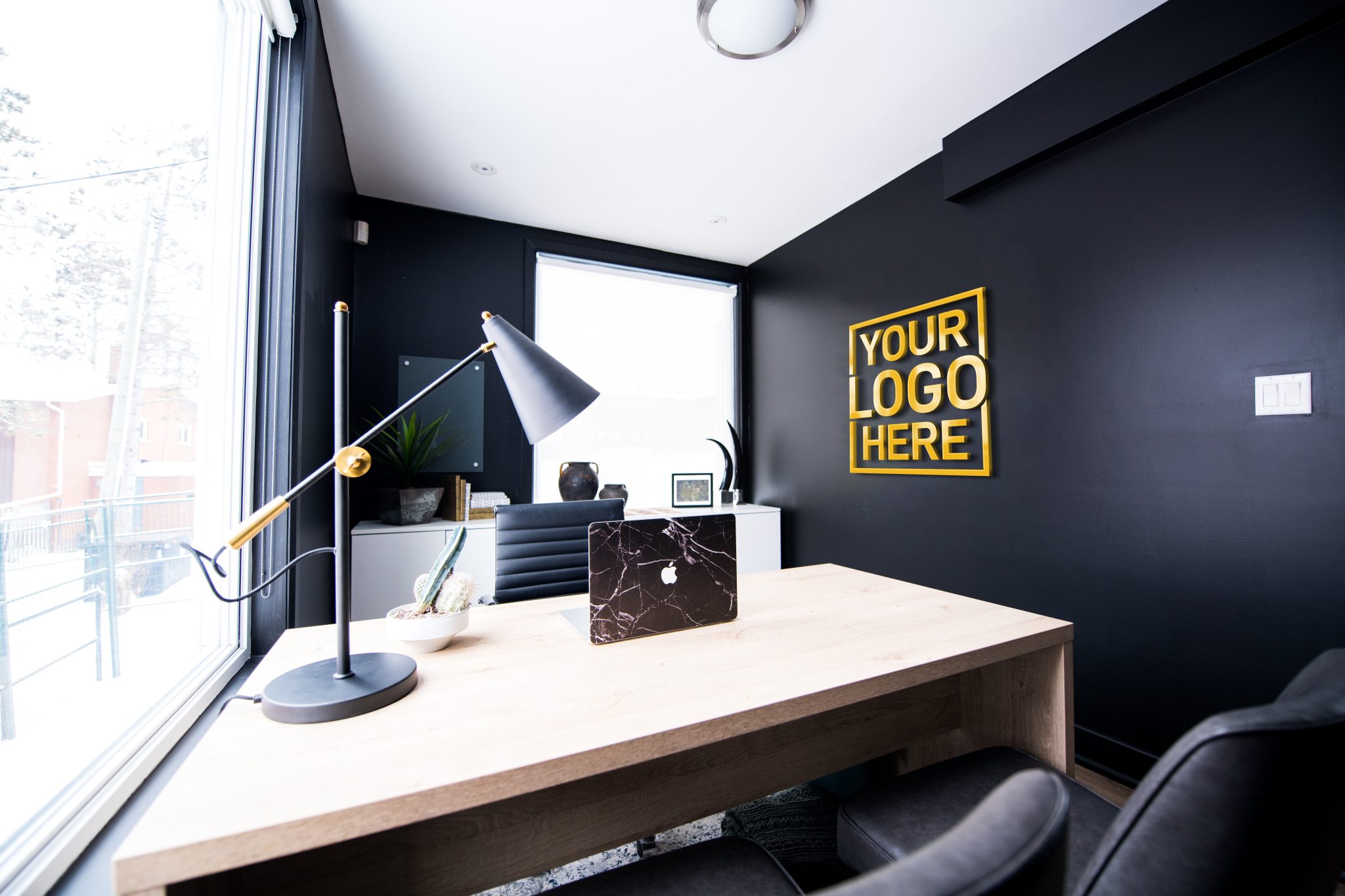Home Office Logo Mockup – GraphicsFamily