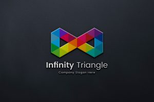 Infinity triangle colorful logo template – GraphicsFamily