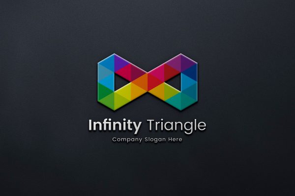Infinity triangle colorful logo template – GraphicsFamily