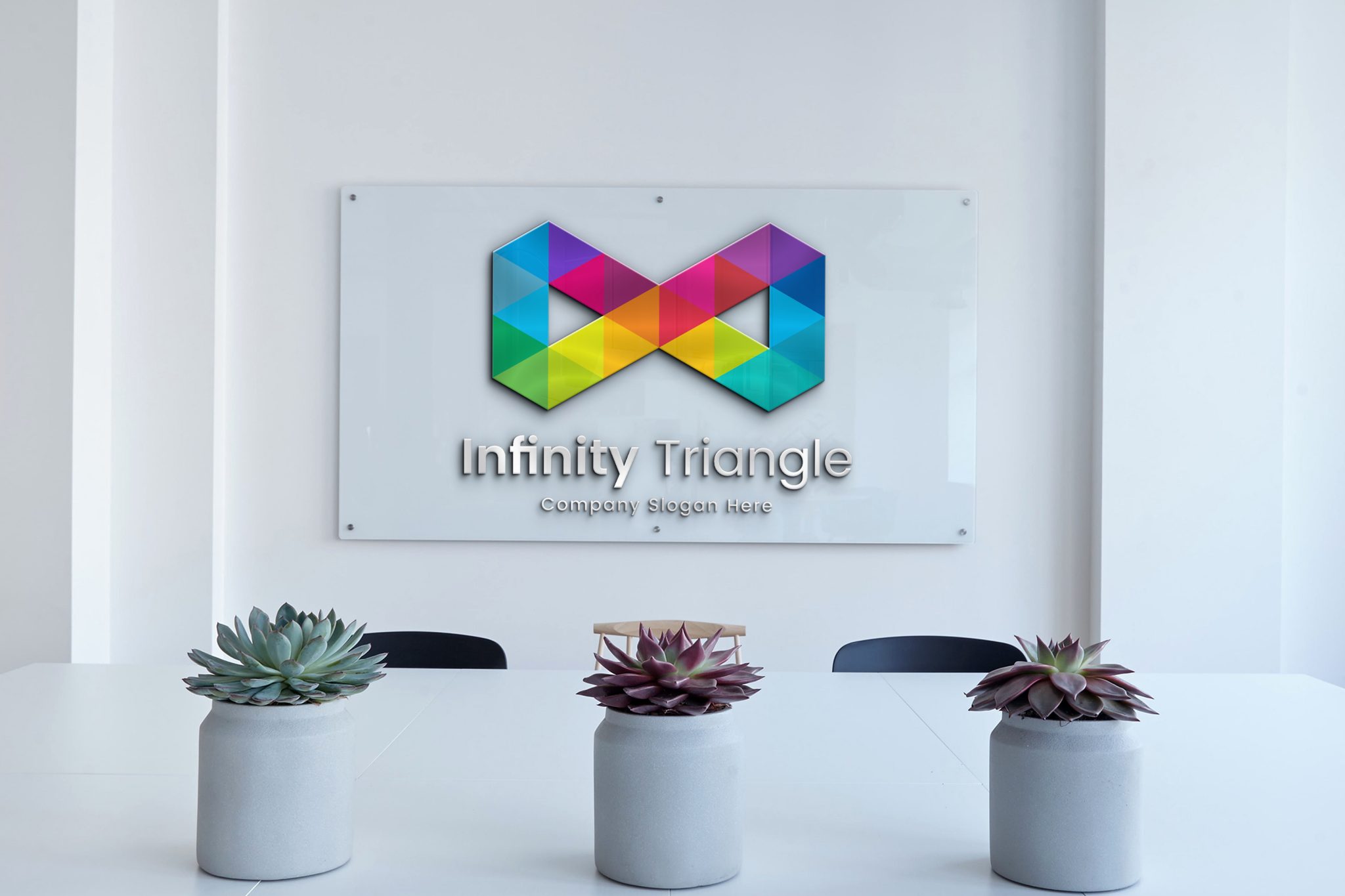 Infinity triangle colorful logo template – GraphicsFamily