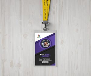 Purple & Black Creative Id card Design – GraphicsFamily