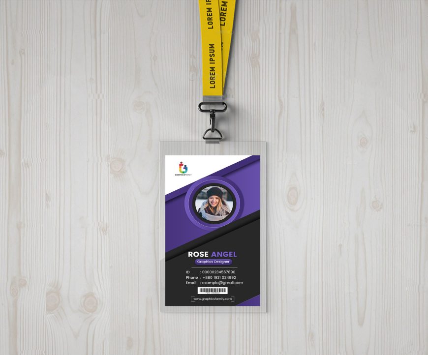 Purple & Black Creative Id card Design – GraphicsFamily