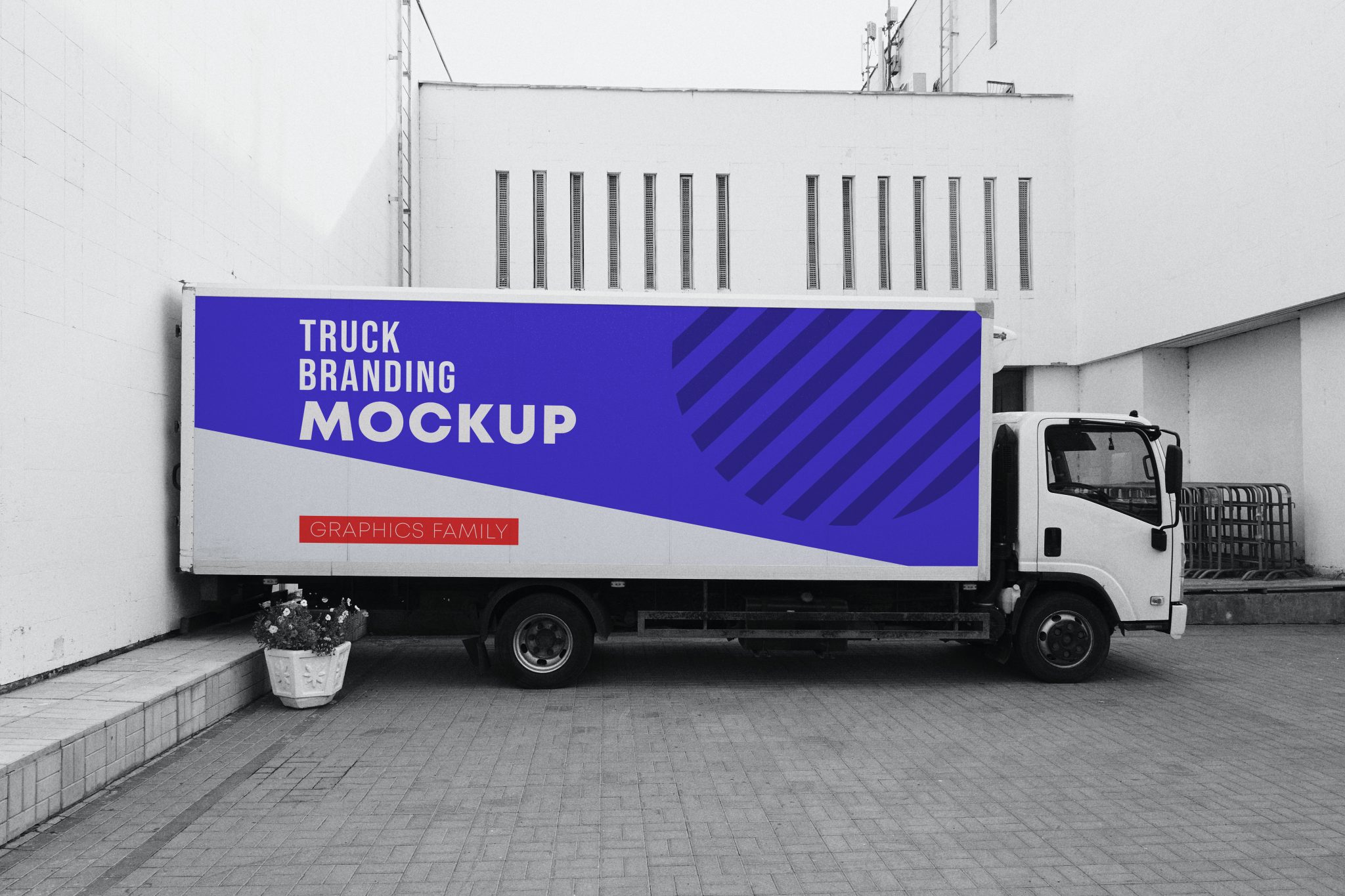 Truck Branding Mockup – GraphicsFamily