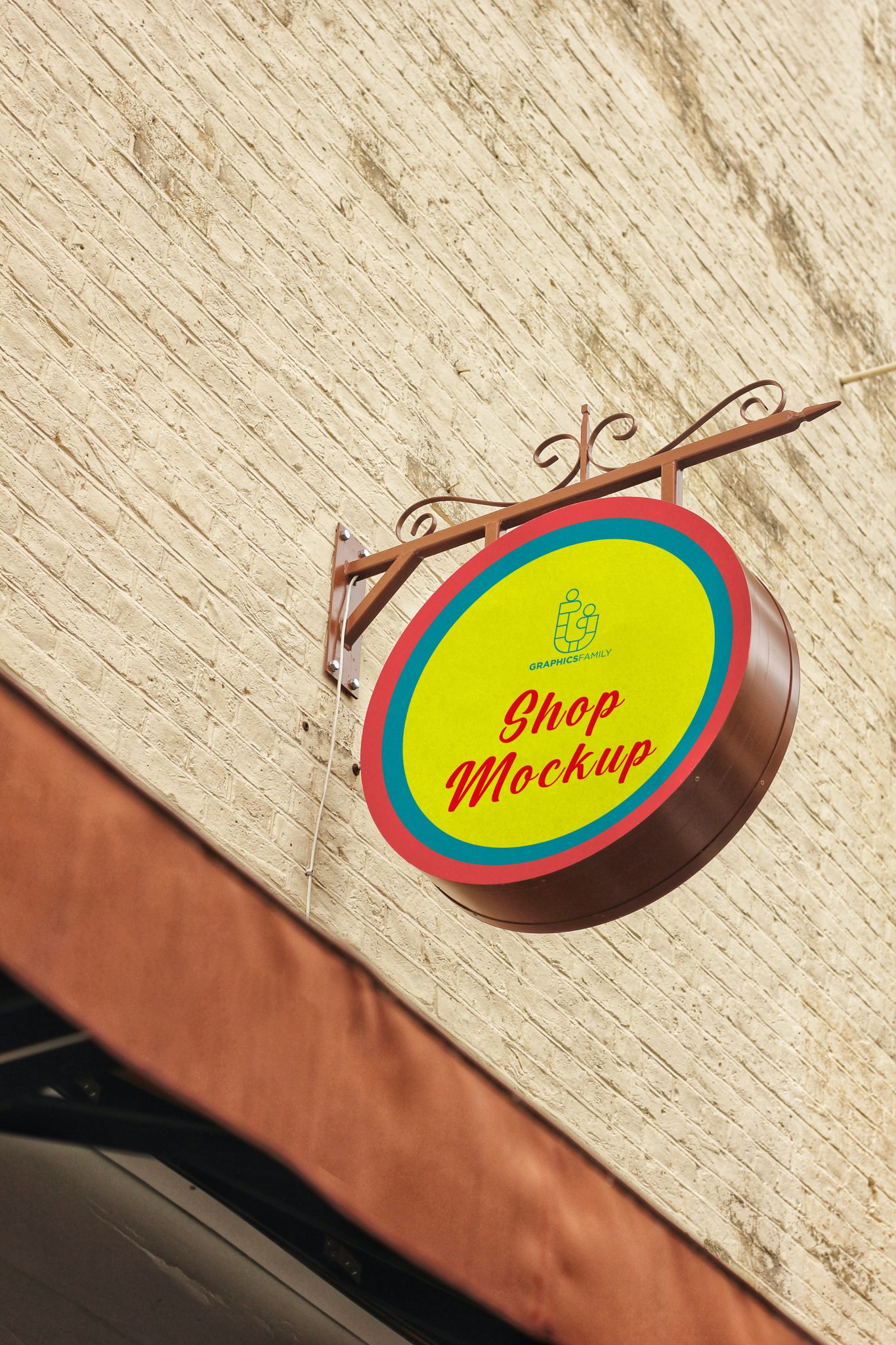 Wall signboard Design Mockup – GraphicsFamily