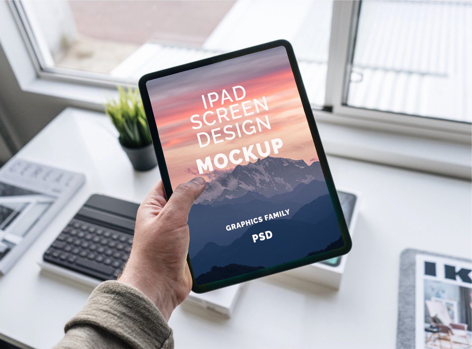 Free iPad Screen Design Mockup – GraphicsFamily