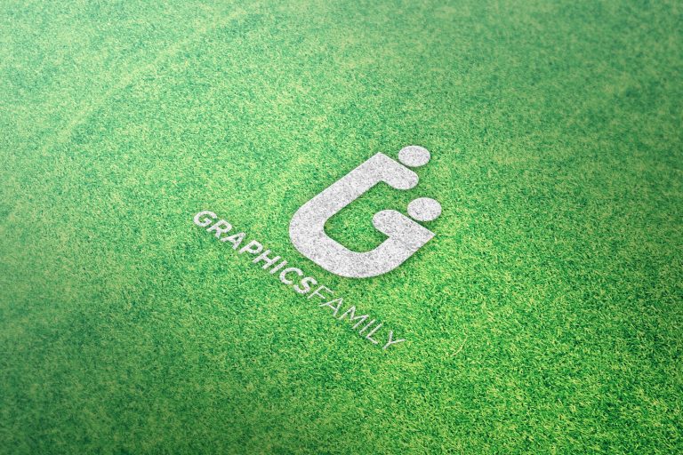Branding Logo Mockup with Green Background – GraphicsFamily