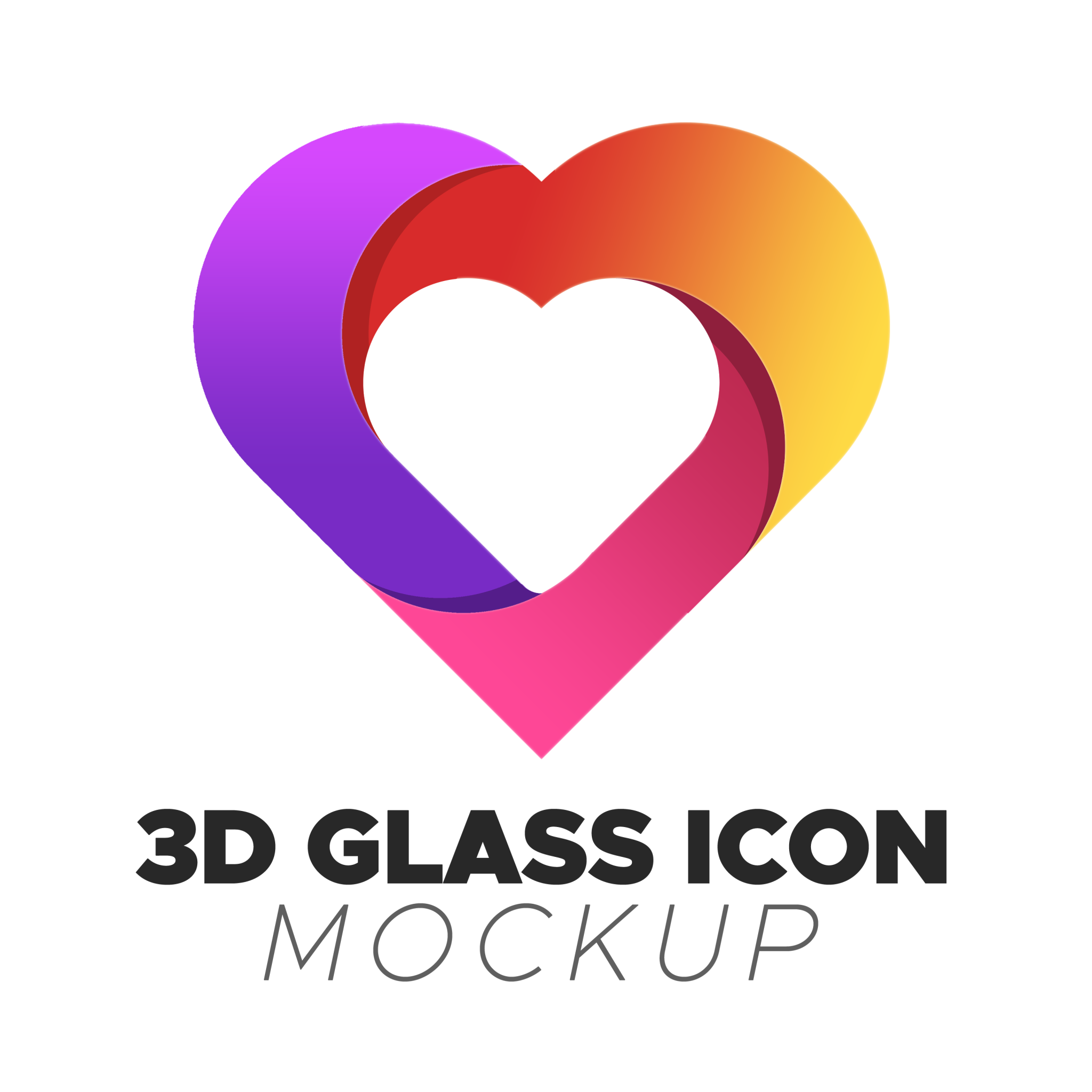 3D Glass Icon Mockup – GraphicsFamily