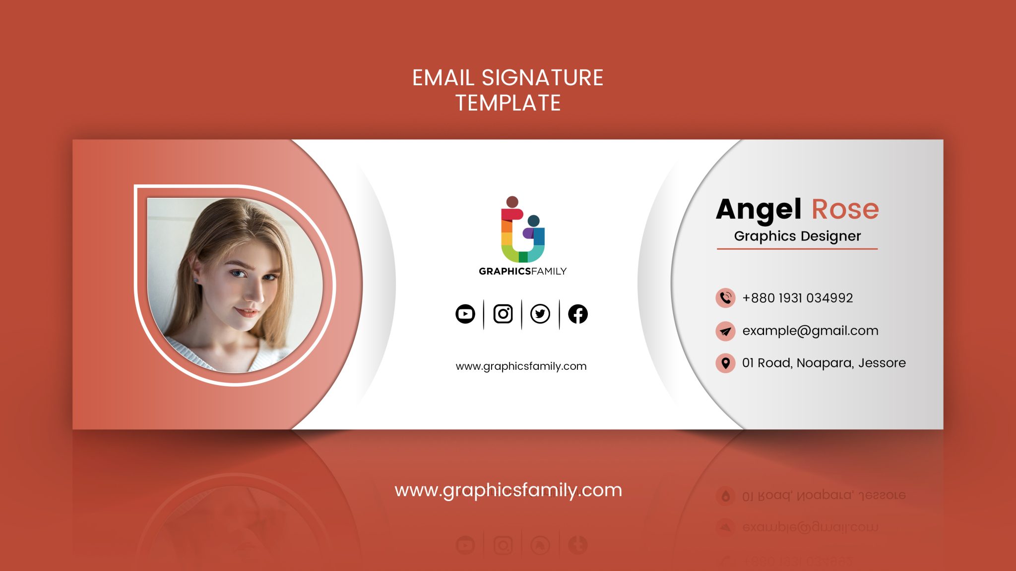 Email Signature Design In Flat Style PSD – GraphicsFamily