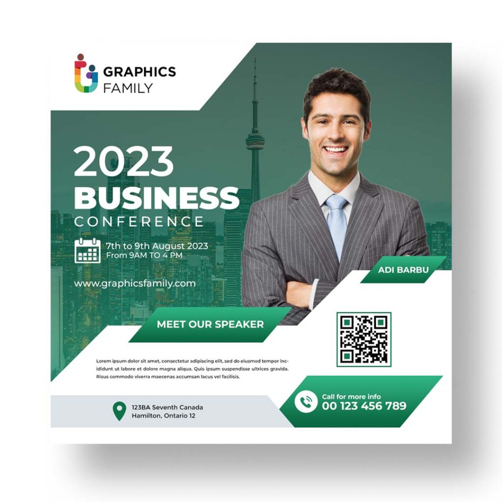 Free Business Conference Post Template – GraphicsFamily